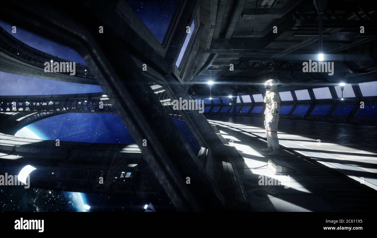 Alone astronaut in futuristic space hi-res stock photography and images ...