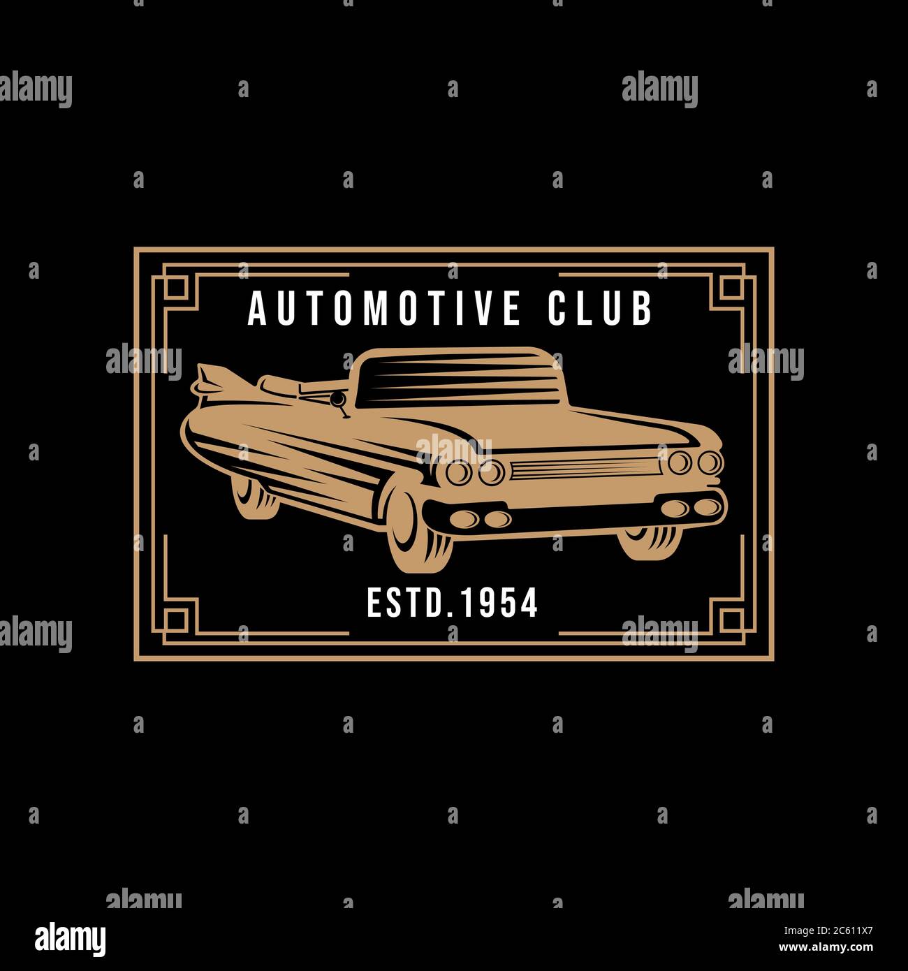 Classic Car Logo badge and emblem Vector Illustration. Vintage Classic ...