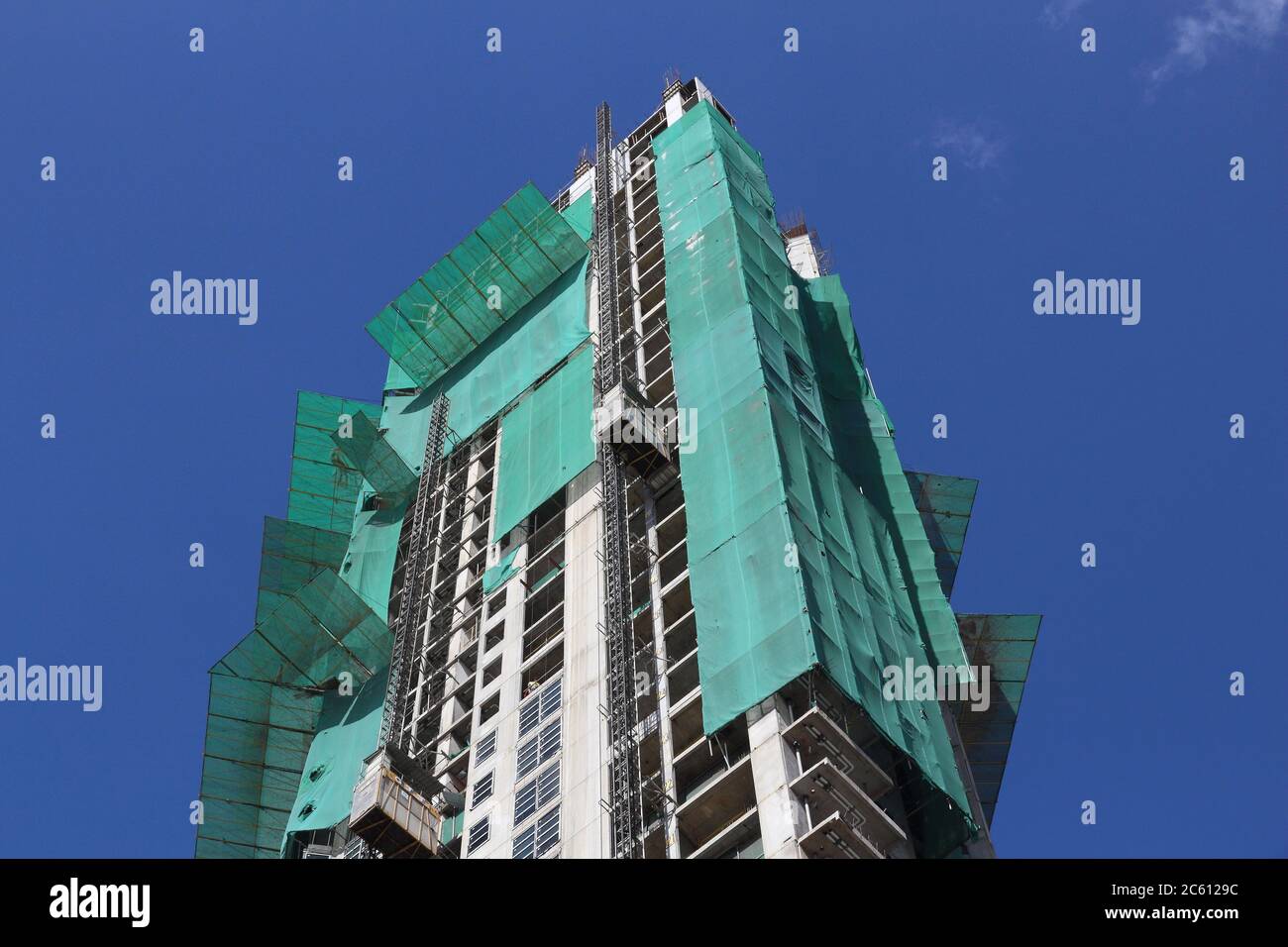 Skyscraper construction site - generic office building development in ...