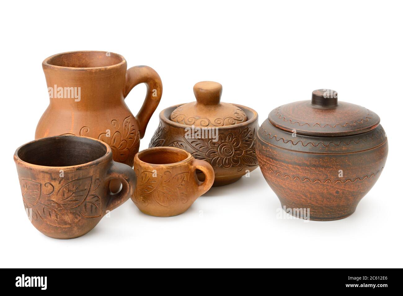 Pottery isolated on white background Stock Photo - Alamy
