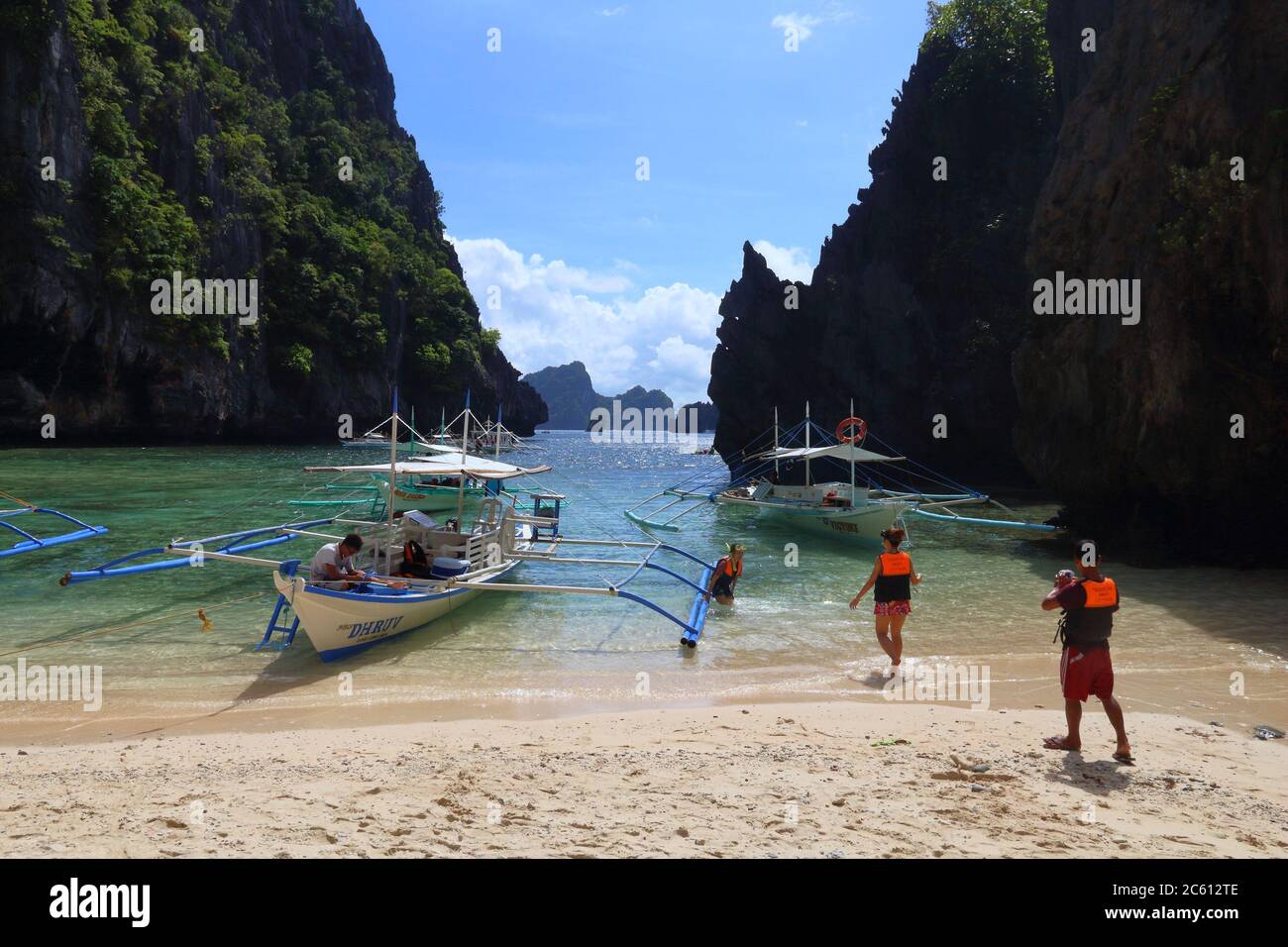 PALAWAN, PHILIPPINES - DECEMBER 1, 2017: People enjoy island hopping ...