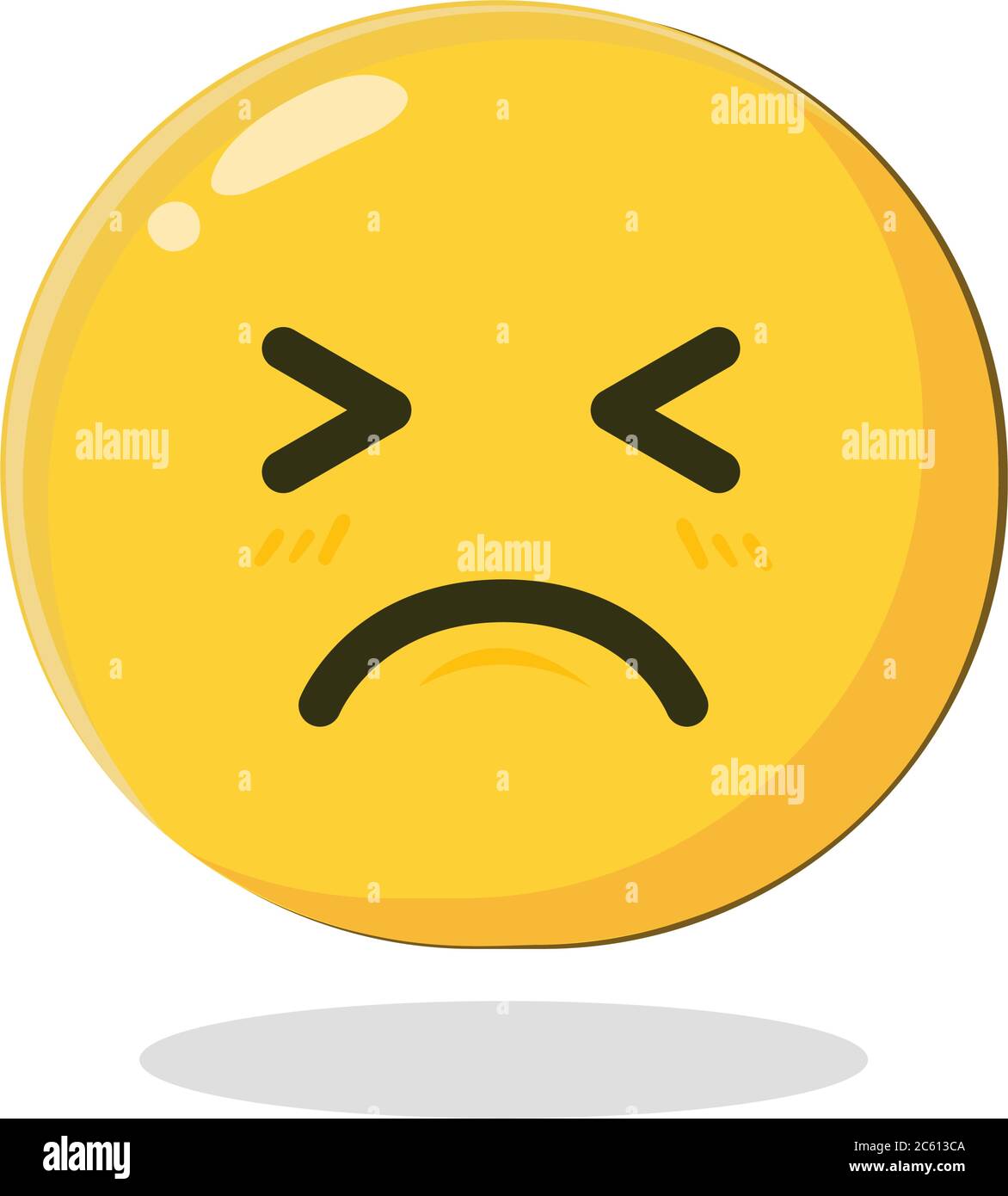Feel bad emoticon. Cartoon Isolated vector illustration on white ...