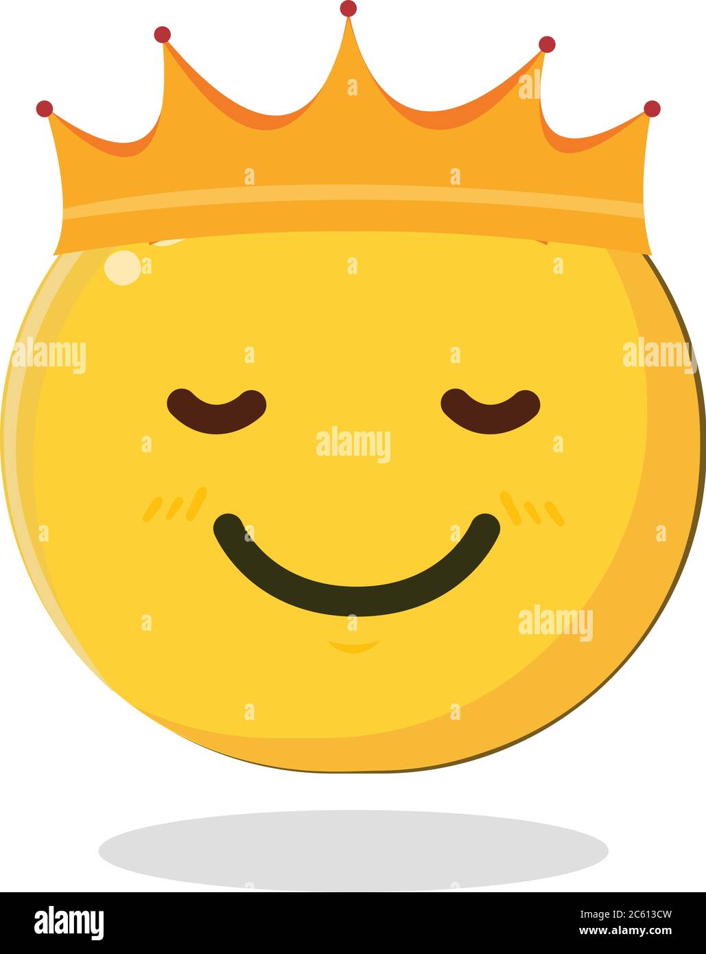 Emoticon king with crown. Cartoon Isolated vector illustration on white ...