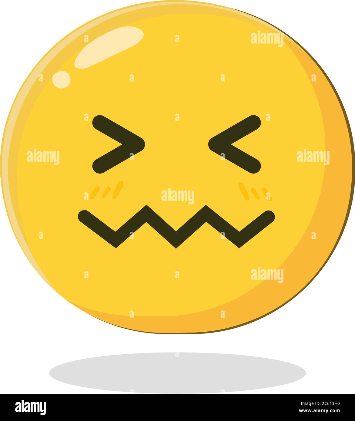 Sick Face emoticon. Cartoon Isolated vector illustration on white ...