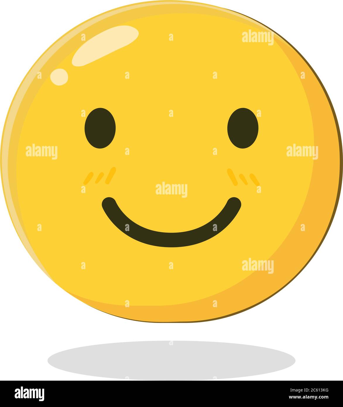 Cute Emoticon smile. Cartoon Isolated vector illustration on white ...