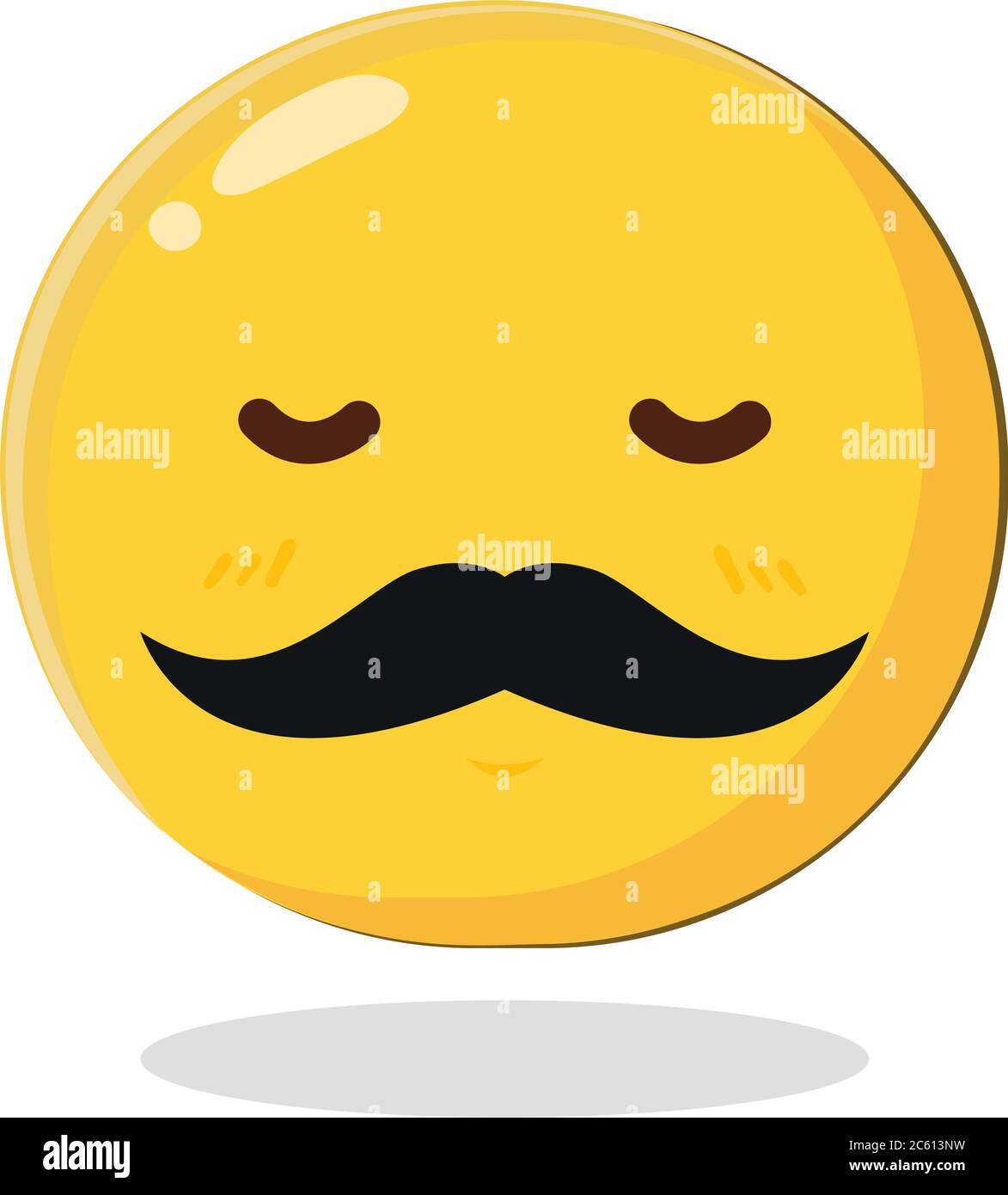 Cartoon Smiley Face With Mustache