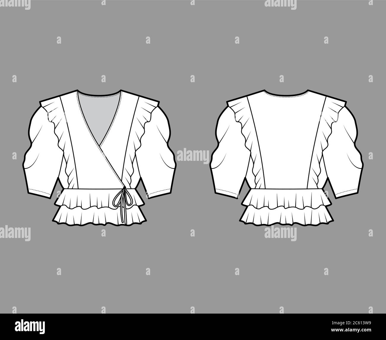 Ruffled blouse Stock Vector Images - Alamy