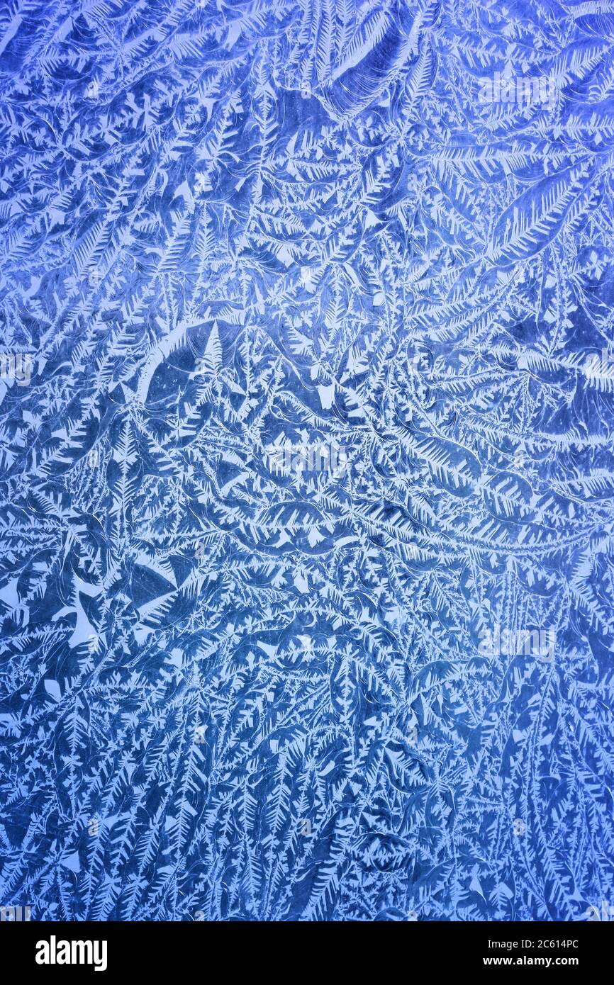 Frosted glass patterns - ice floral texture background Stock Photo - Alamy