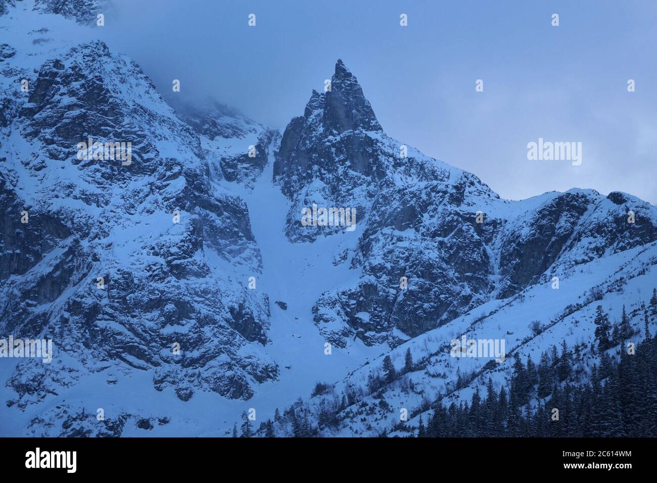 Nature in Poland - Tatra National Park. Evening view of famous Mnich ...