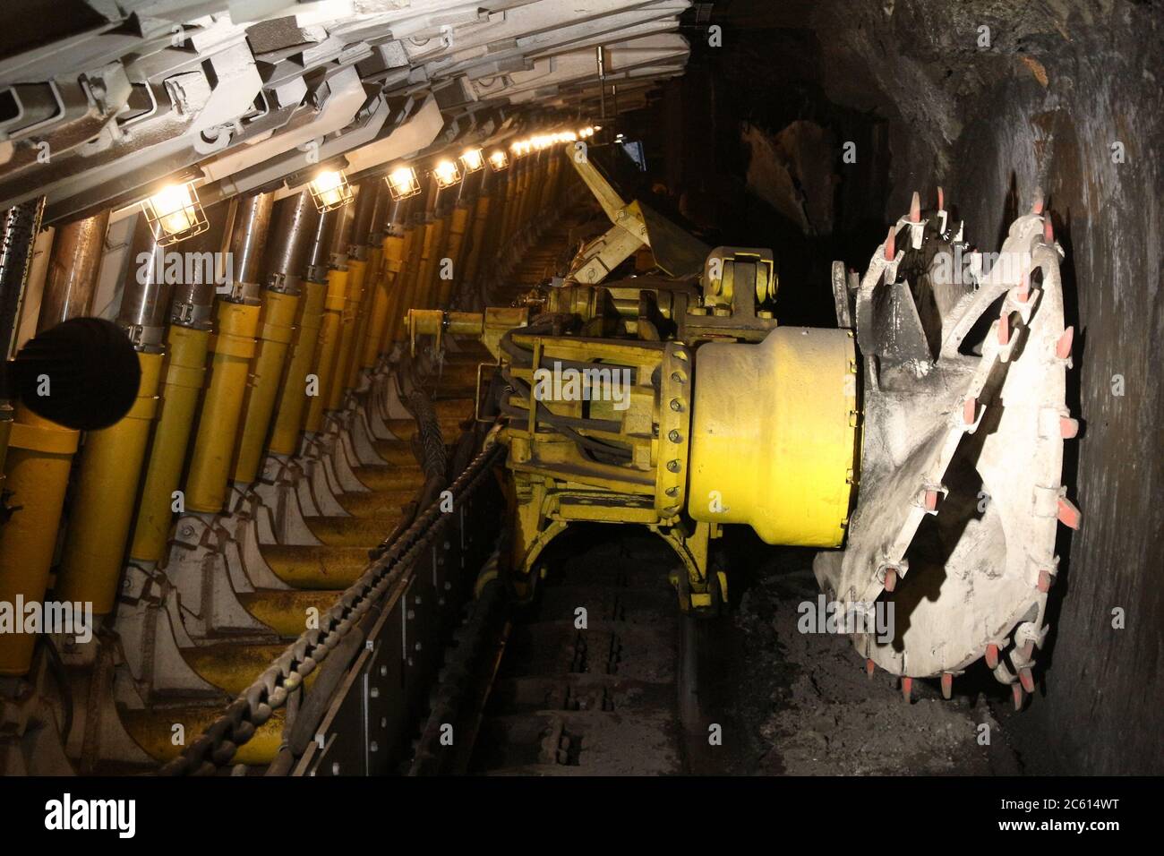 Poland coal mine interior - underground tunnel. Industry in Zabrze ...