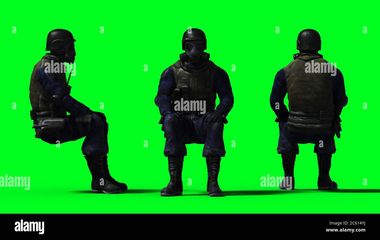 Military soldier isolate on green screen. 3d rendering Stock Photo - Alamy