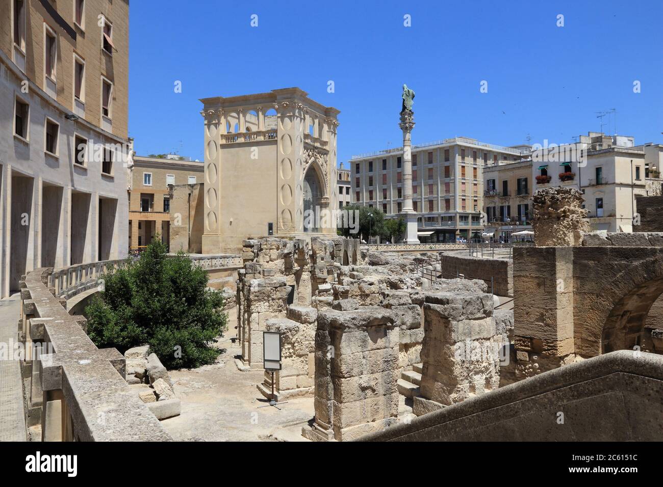 Lecce, Italy - ancient Roman ruins. City in Salento peninsula Stock ...