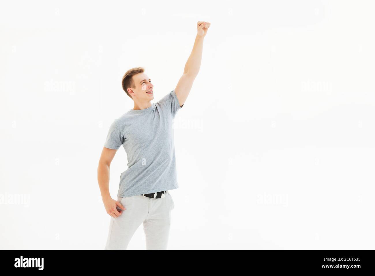 successful happy young man looking forward. isolated on white Stock ...