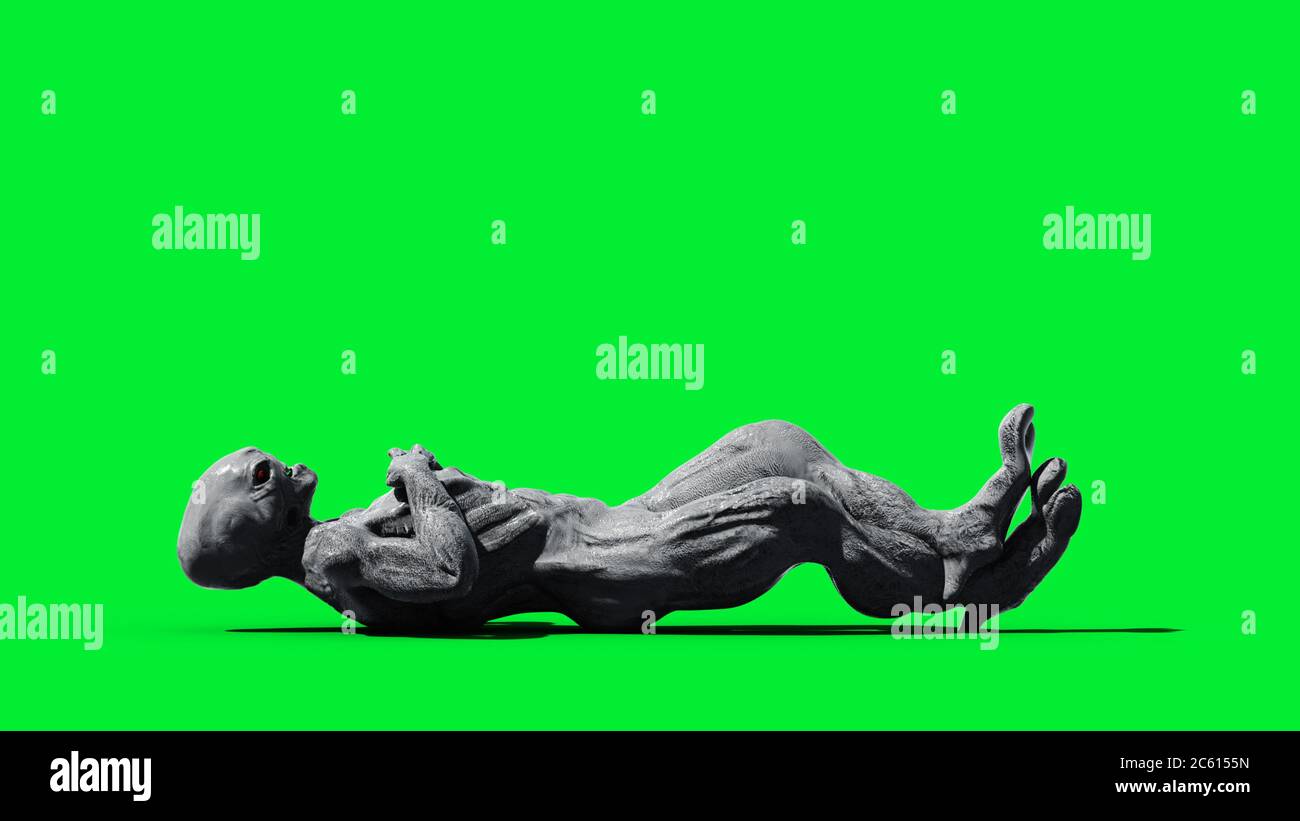 Scary monster isolate on green screen. 3d rendering Stock Photo - Alamy