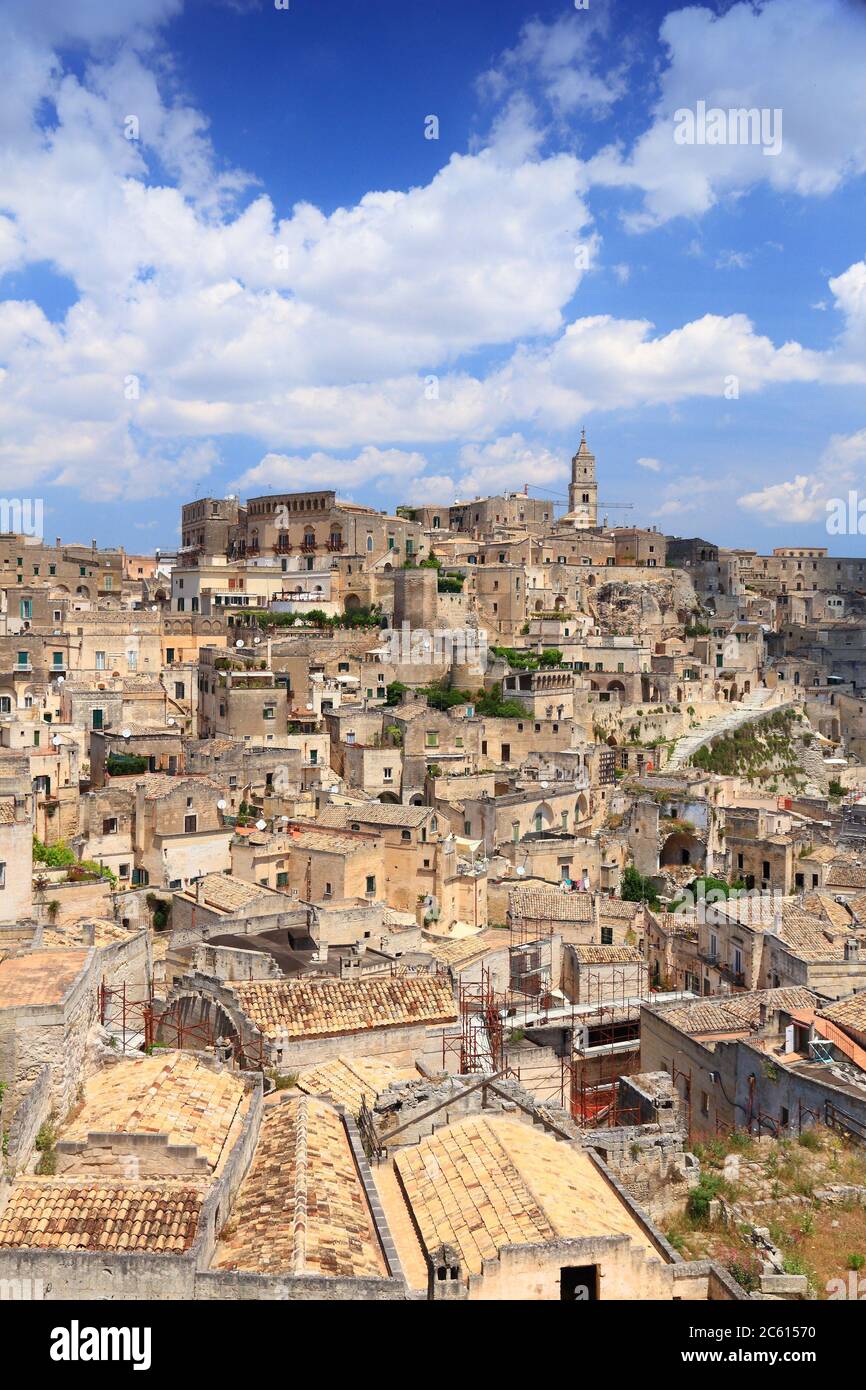 Matera, Italy. Sassi districts of rock and cave houses. UNESCO World ...