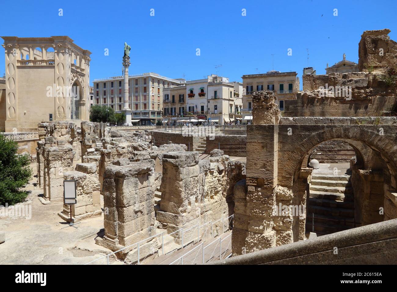 Lecce, Italy - ancient Roman ruins. City in Salento peninsula Stock ...