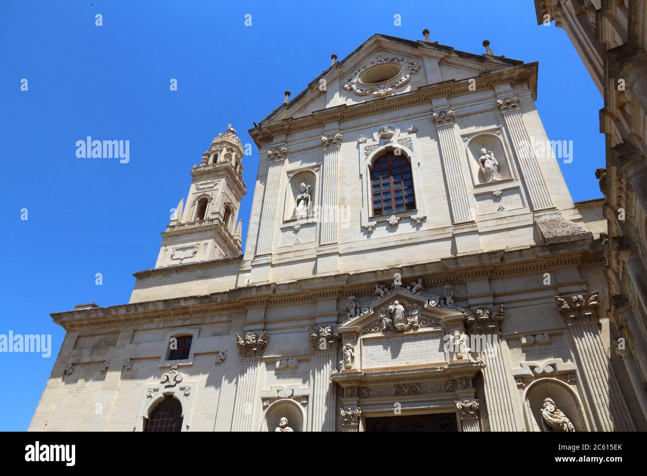 Lecce Cathedral bell tower in Italy. Baroque architecture - campanile ...