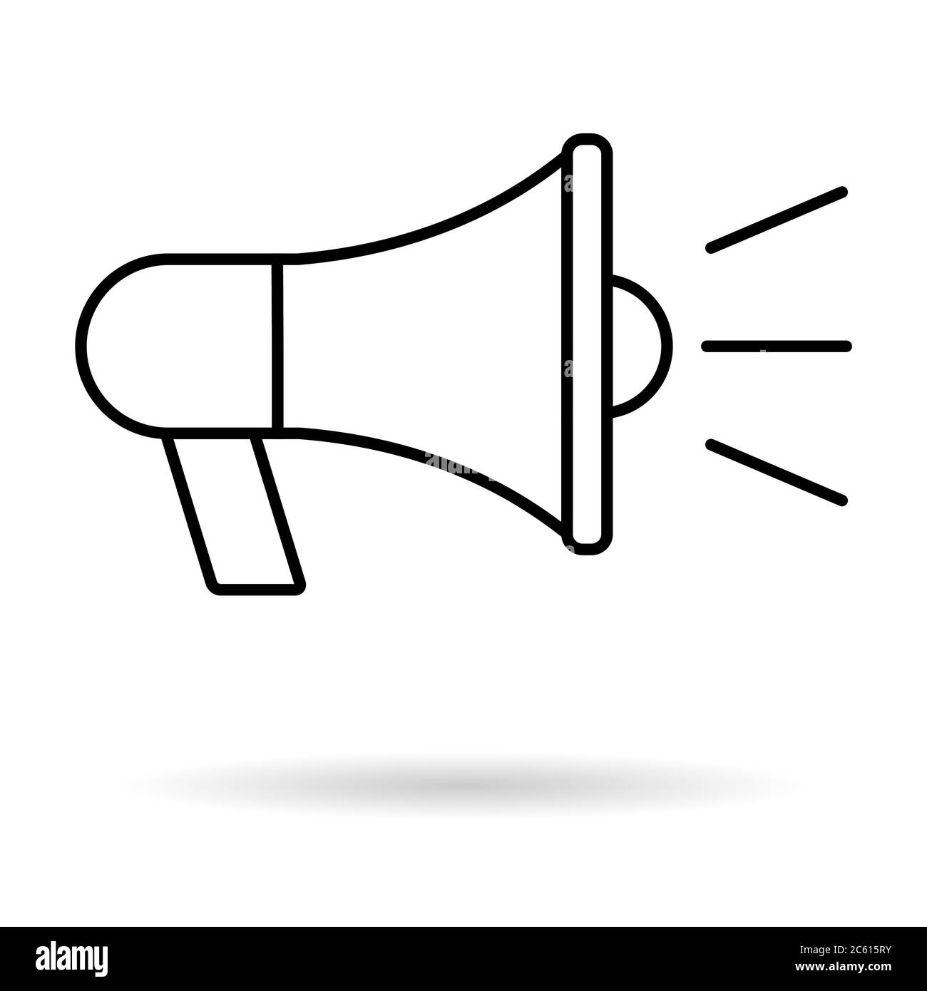 Megaphone Flat Icon With Shadow Isolated On White Background Speaker