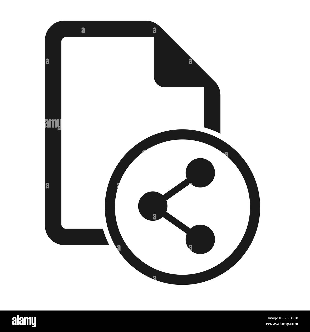 File flat icon with share symbol isolated on white background. Share ...