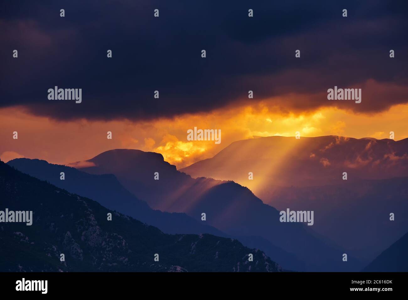 Before thunderstorm landscape of Meteora roks, Greege Stock Photo - Alamy
