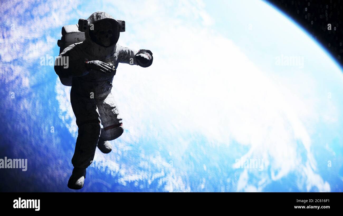 dead astronaut in outer space. Cadaver. 3d rendering Stock Photo - Alamy