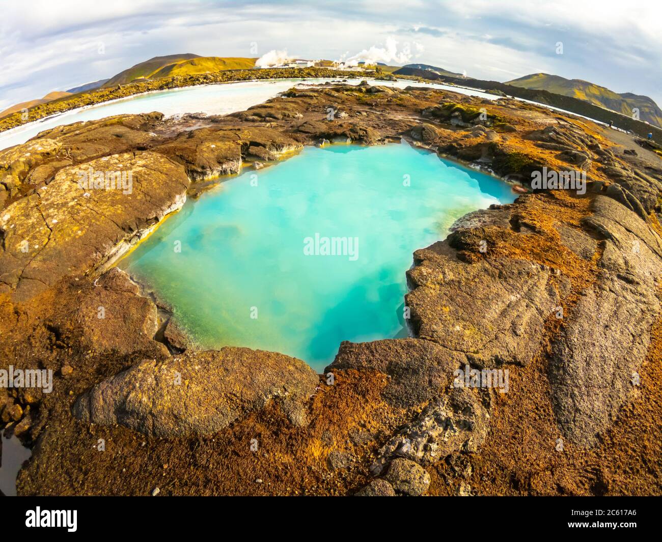 Geothermal power station at Blue lagoon Iceland. Popular tourist ...