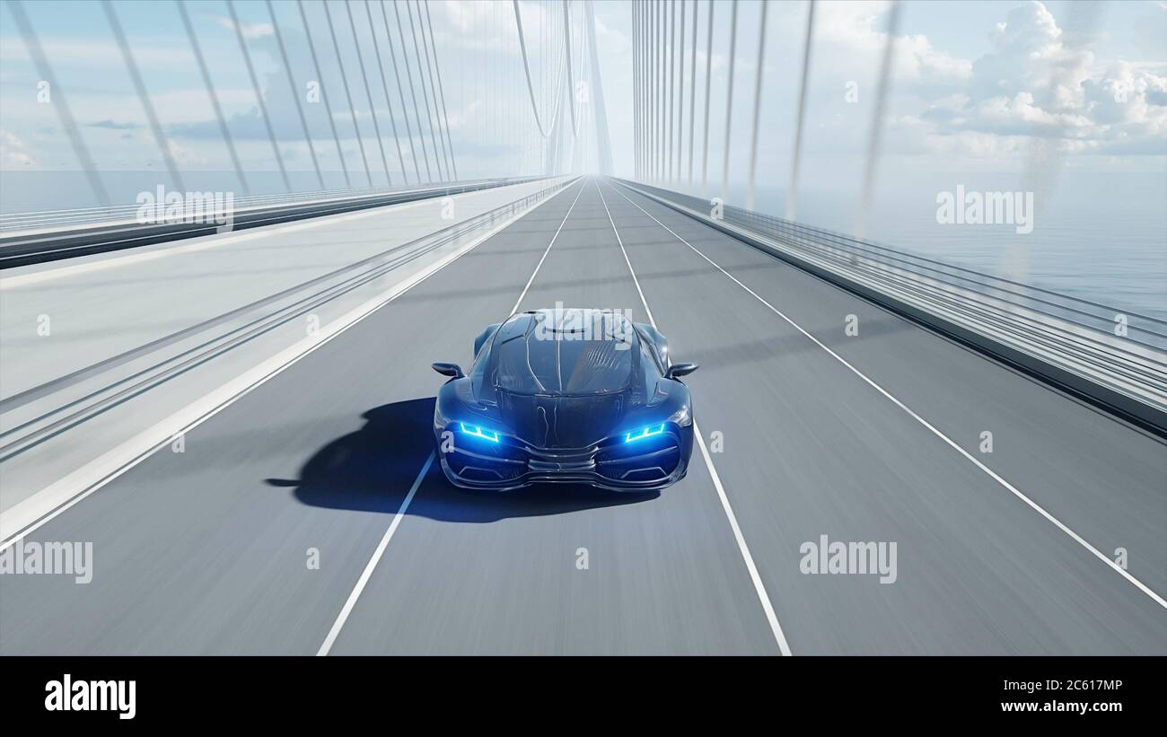 Black car driving on bridge hi-res stock photography and images - Alamy