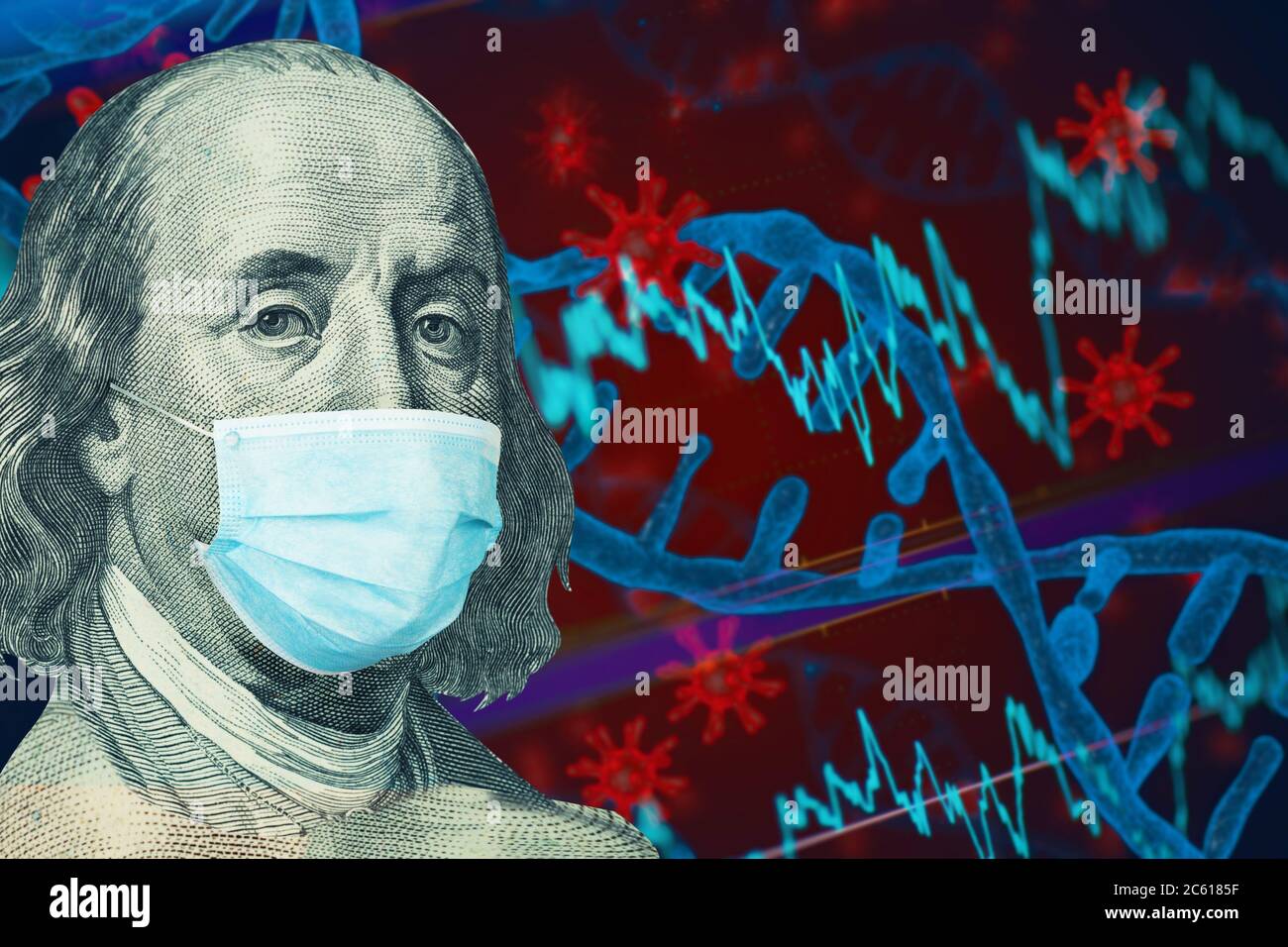 Benjamin Ben Franklin isolated face from 100 dollar banknote with a ...
