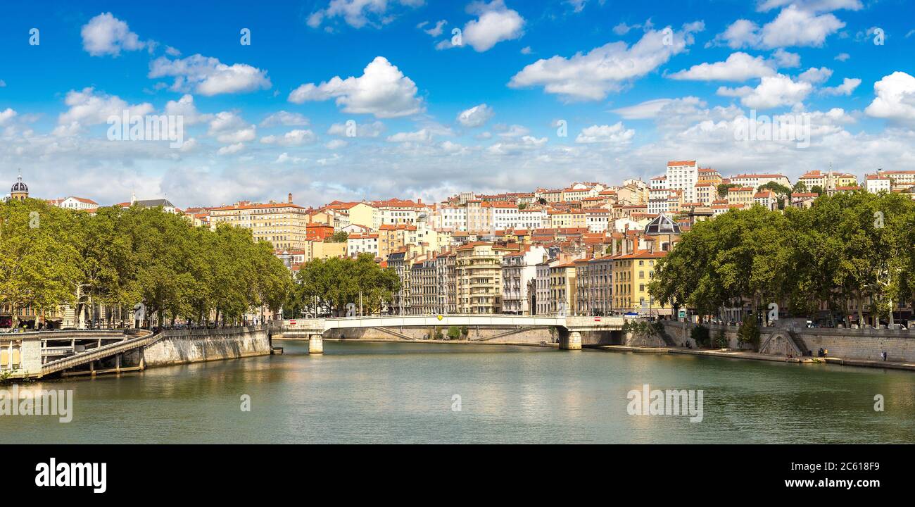 Cityscape of Lyon, France in a beautiful summer day Stock Photo - Alamy