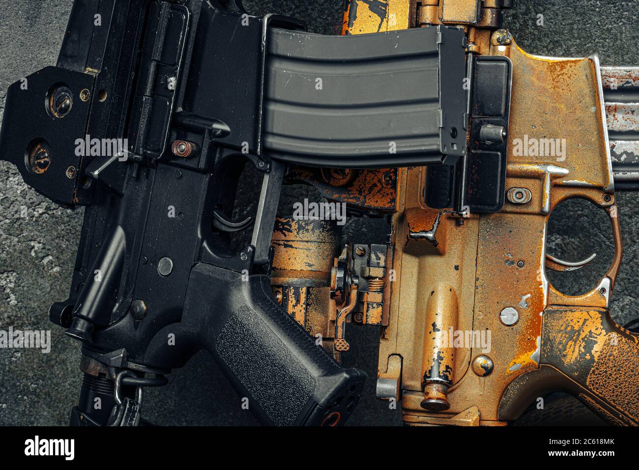 Modern weapon series. US Army assault rifle, close up Stock Photo - Alamy