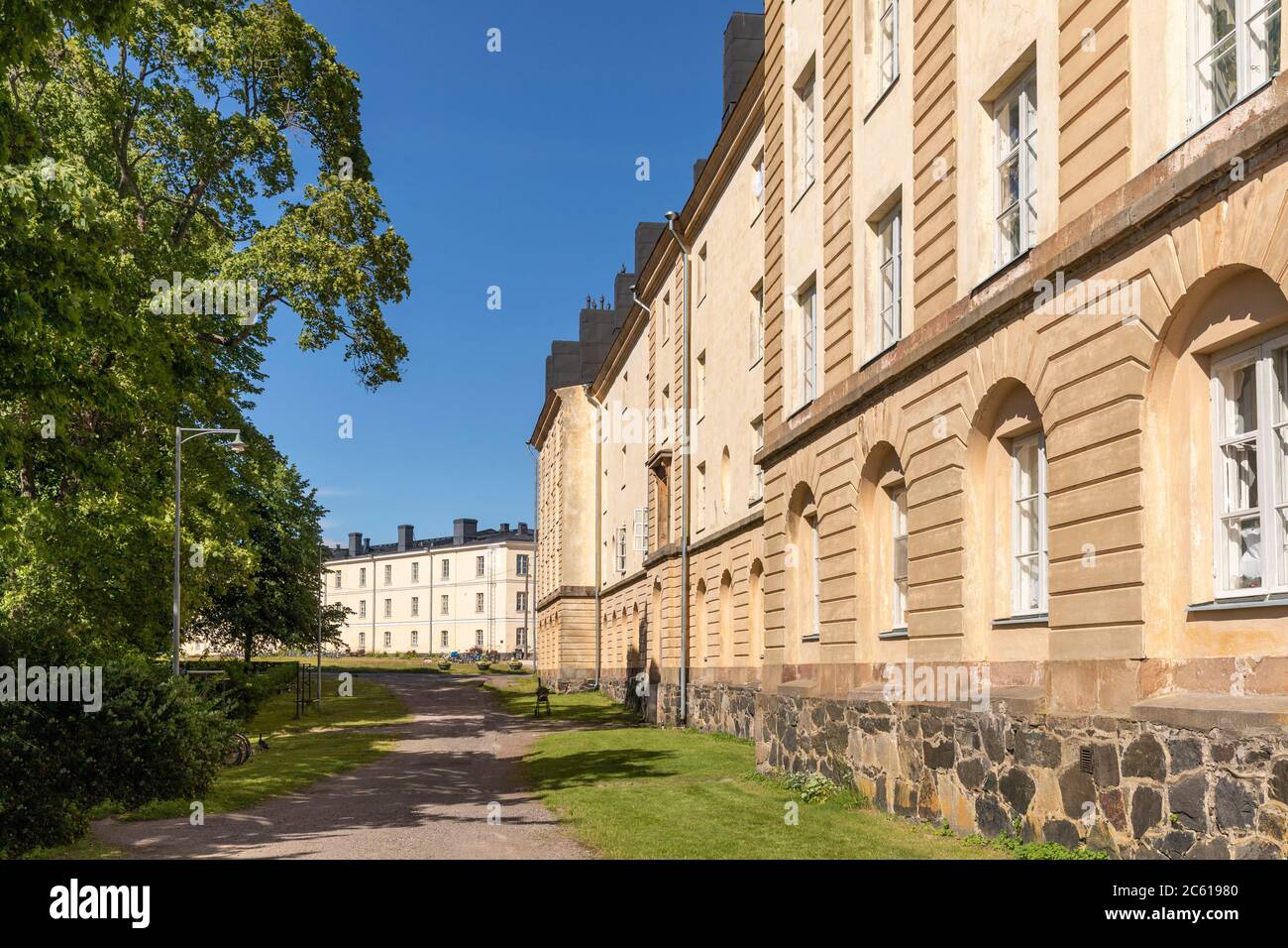 Residential building on island in front of Helsinki, Finland Stock ...