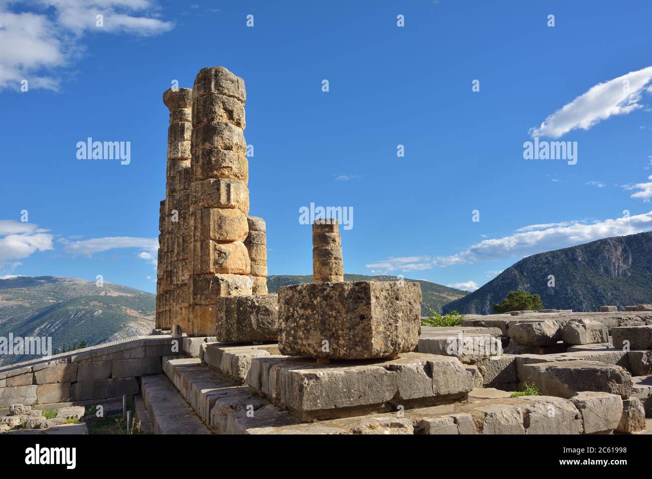 Apollo Temple in Delphi, an archaeological site in Greece, at the Mount ...