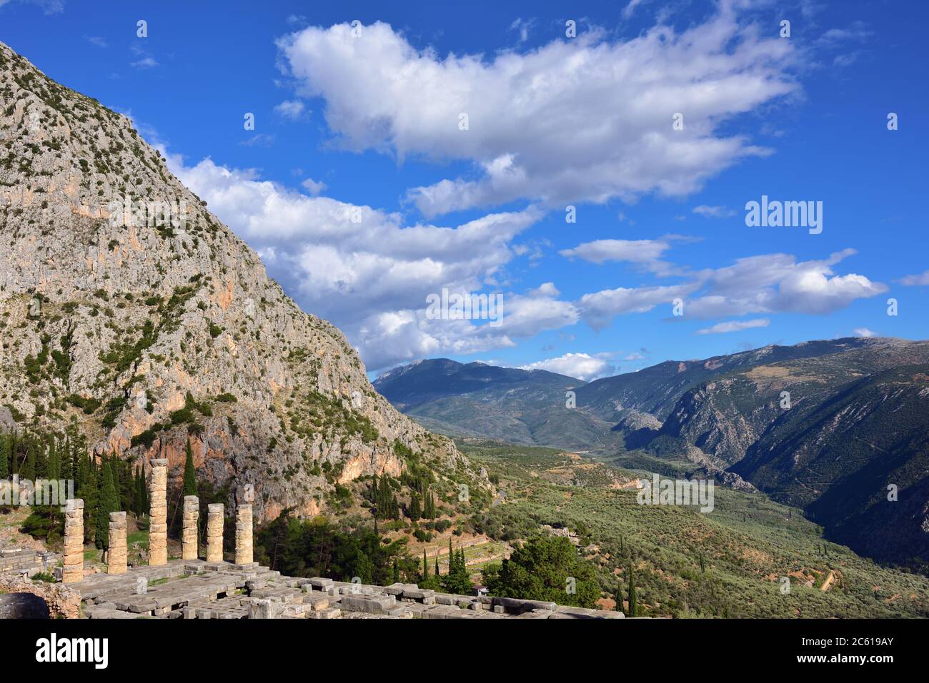 Apollo Temple in Delphi, an archaeological site in Greece, at the Mount ...