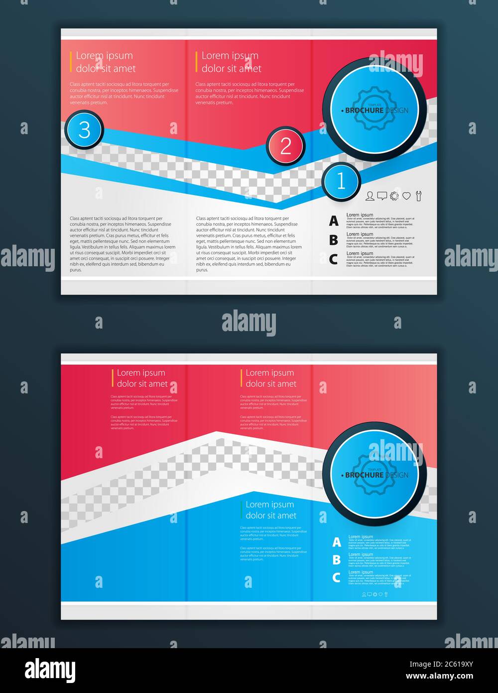 Vector modern tri-fold brochure design template Stock Vector Image ...