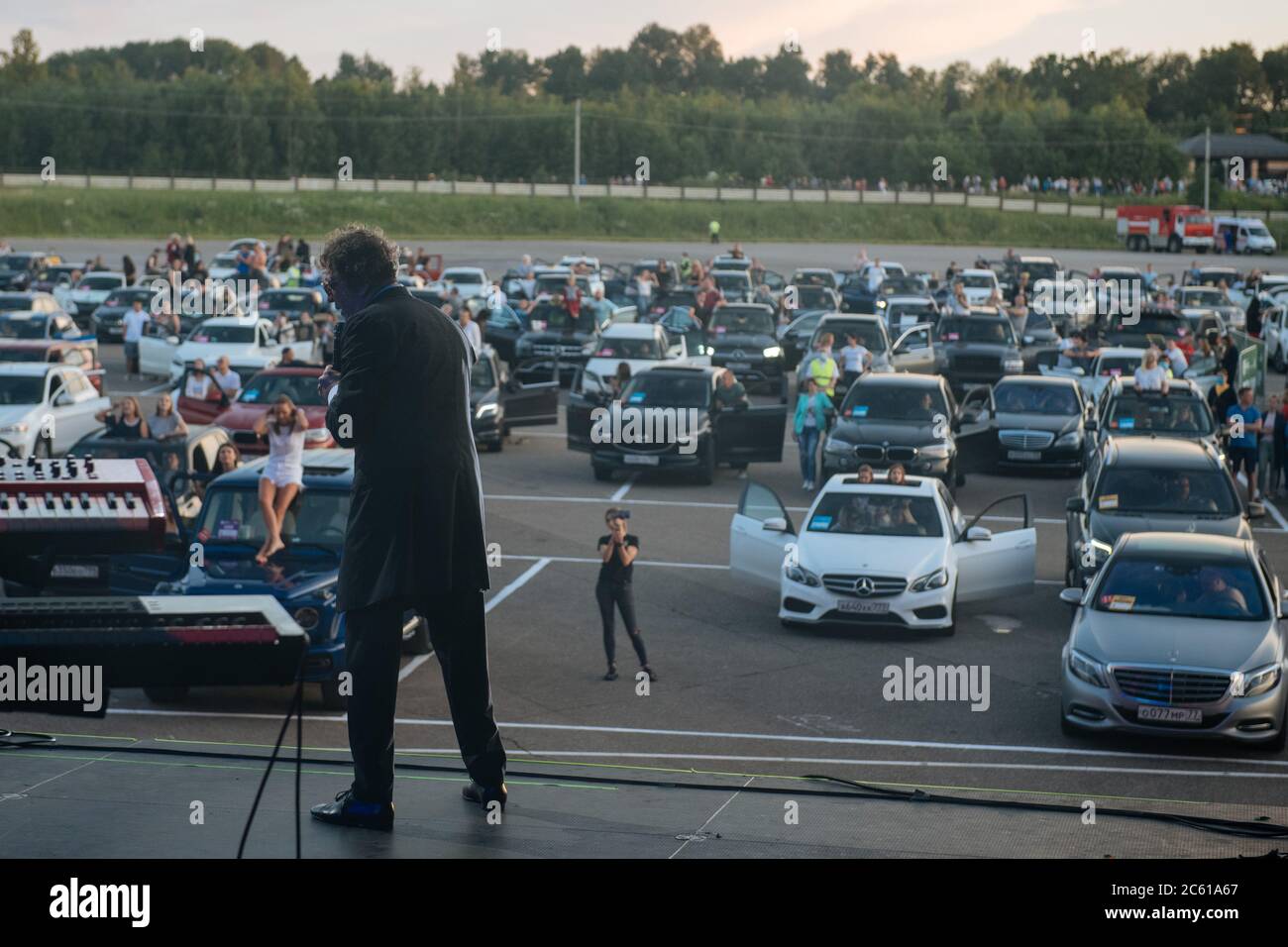 July 5, 2020. - Russia, Moscow Region. - Concert of singer Grigory Leps ...