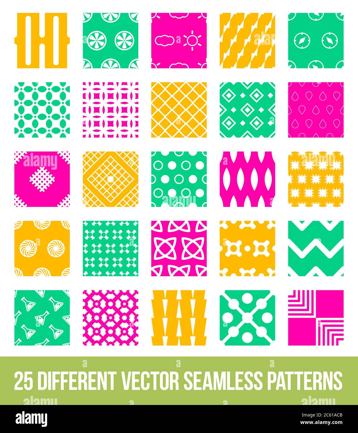Different ornamental geometric big pattern set Stock Vector Image & Art ...