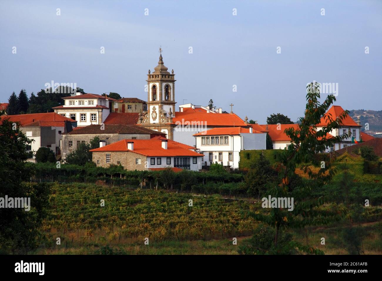 Portugal, Sabrosa, Douro wine-growing Region. View of the historic town ...