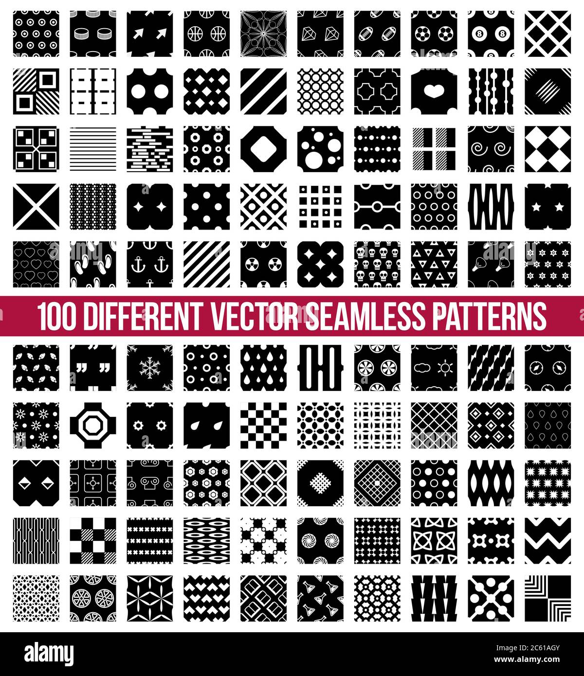 Different ornamental geometric big pattern set Stock Vector Image & Art ...