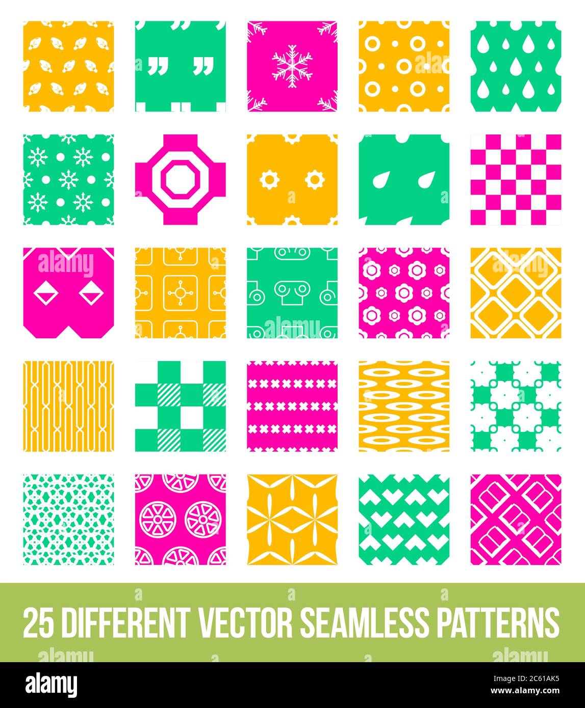 Different ornamental geometric big pattern set Stock Vector Image & Art ...