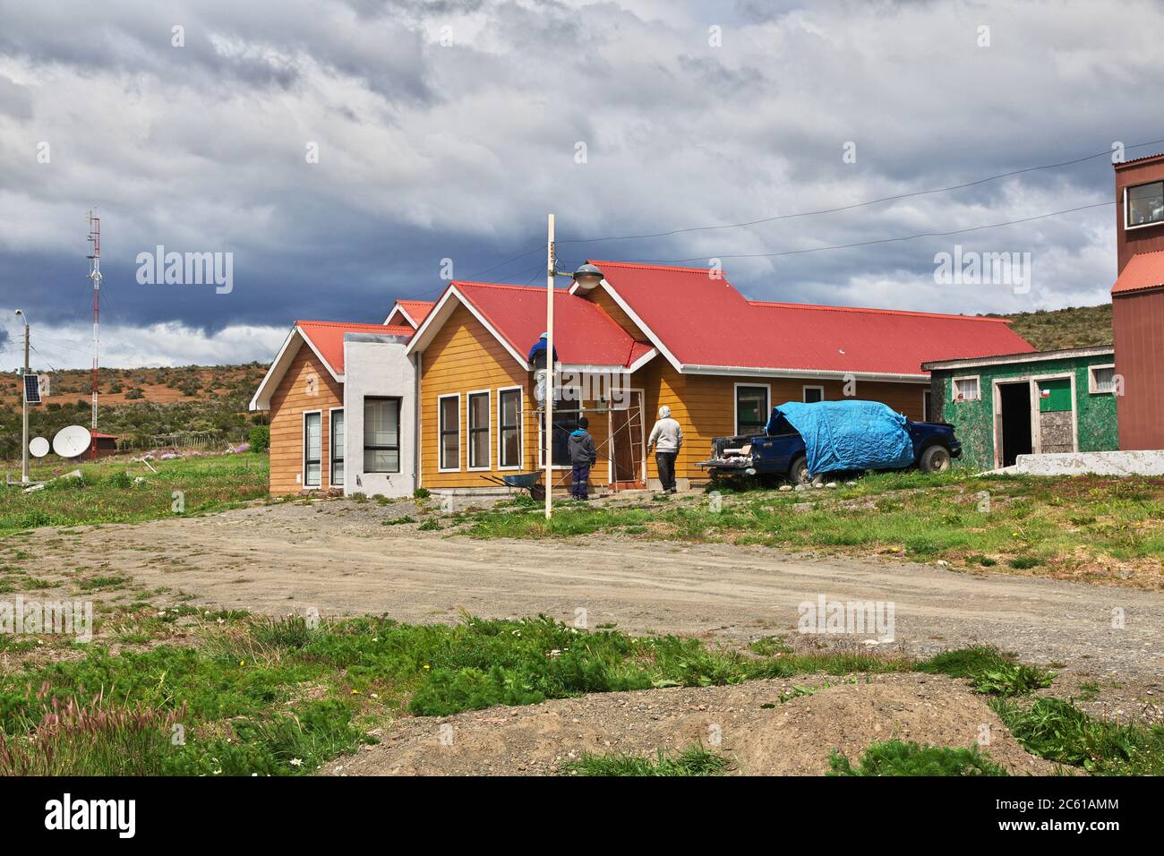 The village in Patagonia, Chile Stock Photo - Alamy