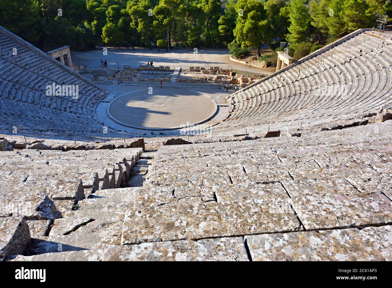 Greece. Ancient Theatre in Epidaurus (also Epidauros, Epidavros) built ...