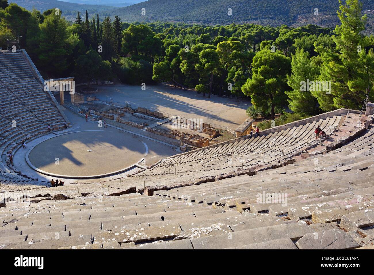 Greece. Ancient Theatre in Epidaurus (also Epidauros, Epidavros) built ...