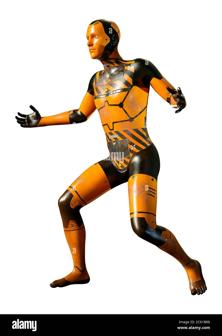 3D rendering of a male robot isolated on white background Stock Photo ...
