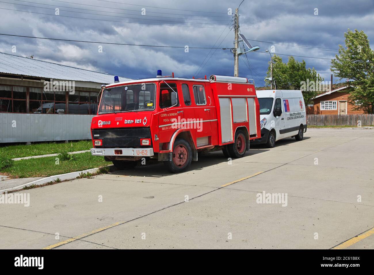 The fire engine in the village in Patagonia, Chile Stock Photo - Alamy
