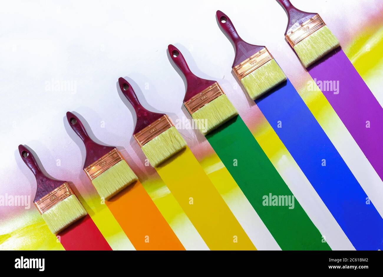 Multi colored paints brushes hi-res stock photography and images - Alamy