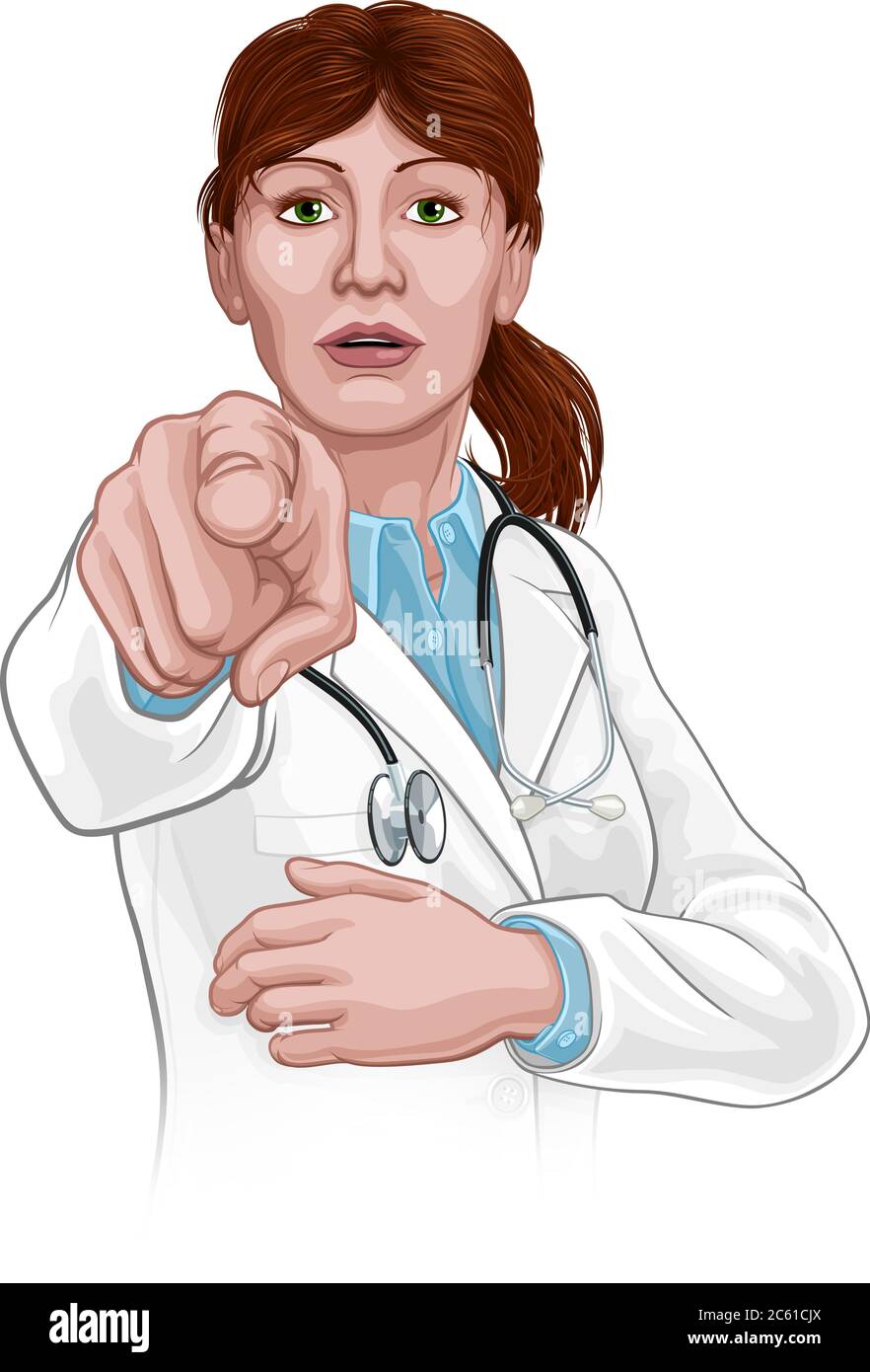 Doctor Woman Pointing Needs You Stock Vector Image & Art - Alamy