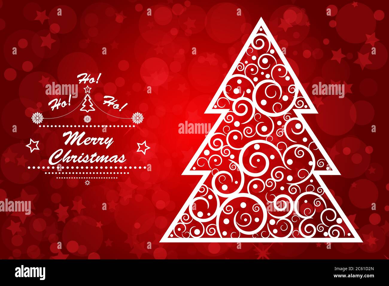 Beautiful Christmas ornaments tree card vector illustration Stock ...