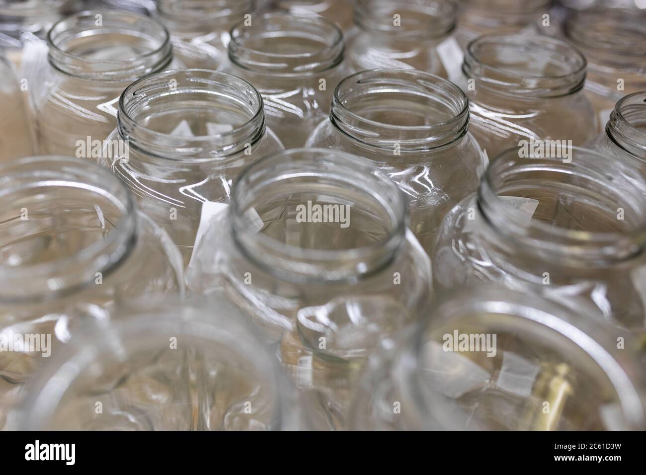 glass jars in the store for bulk and other food products Stock Photo ...