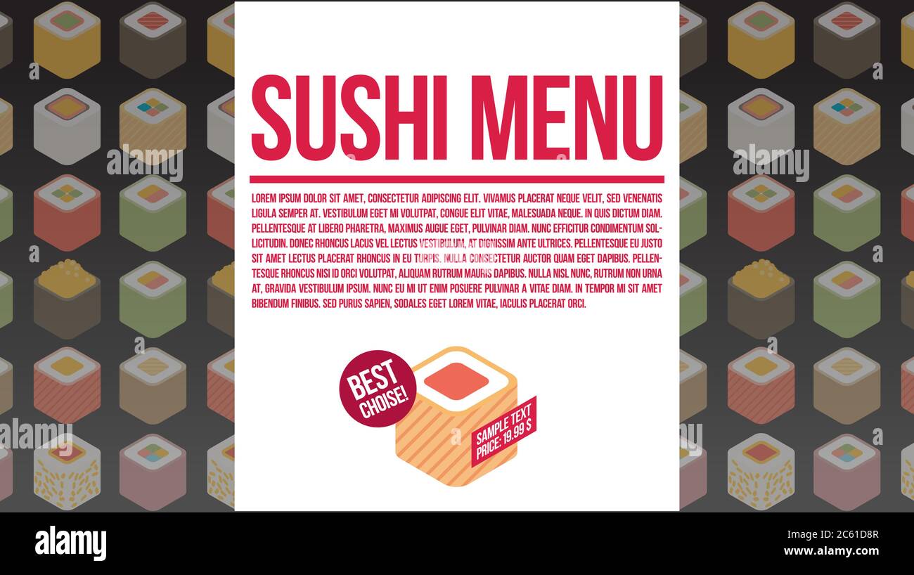 Vector sushi menu template. Flat vector Stock Vector Image & Art - Alamy