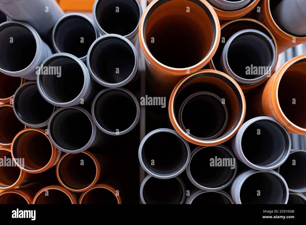 pvc water pipes close-up, top view Stock Photo - Alamy